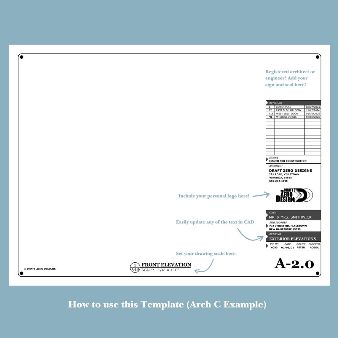 Architecture CAD Title Block Templates | Ansi and Arch Sizes for ...