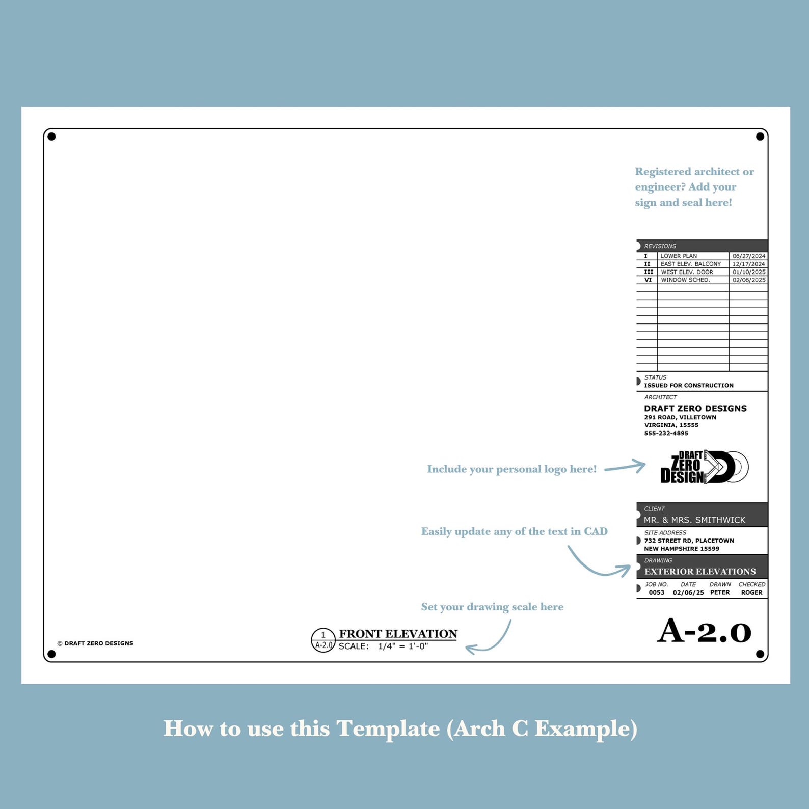 Architecture CAD Title Block Templates | Ansi and Arch Sizes for ...