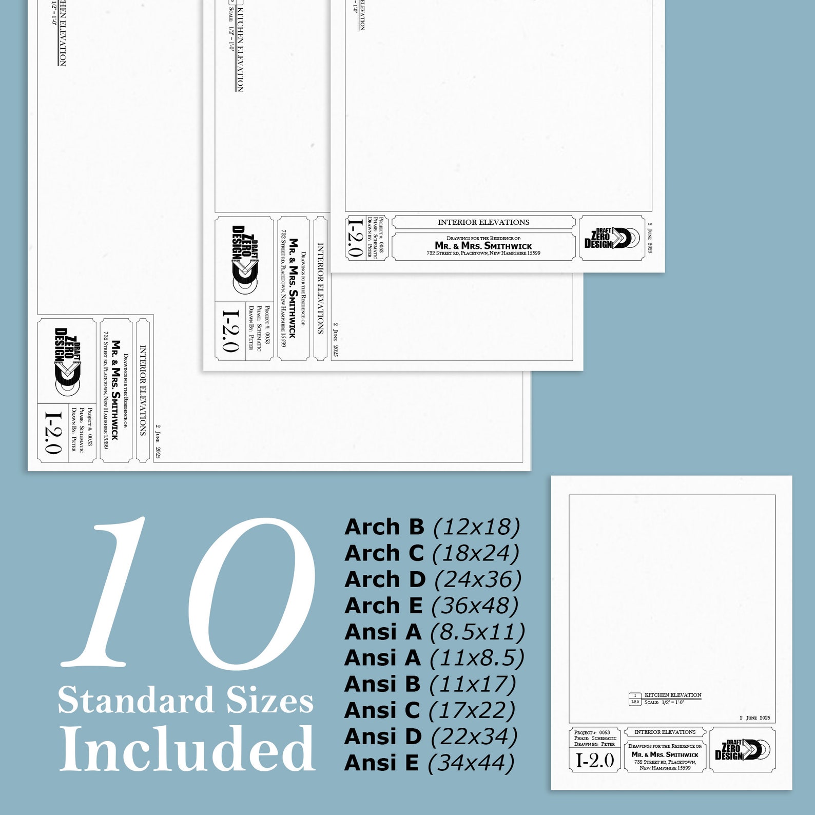 Architectural Title Block Template, Classic Corner Style | Autocad ...
