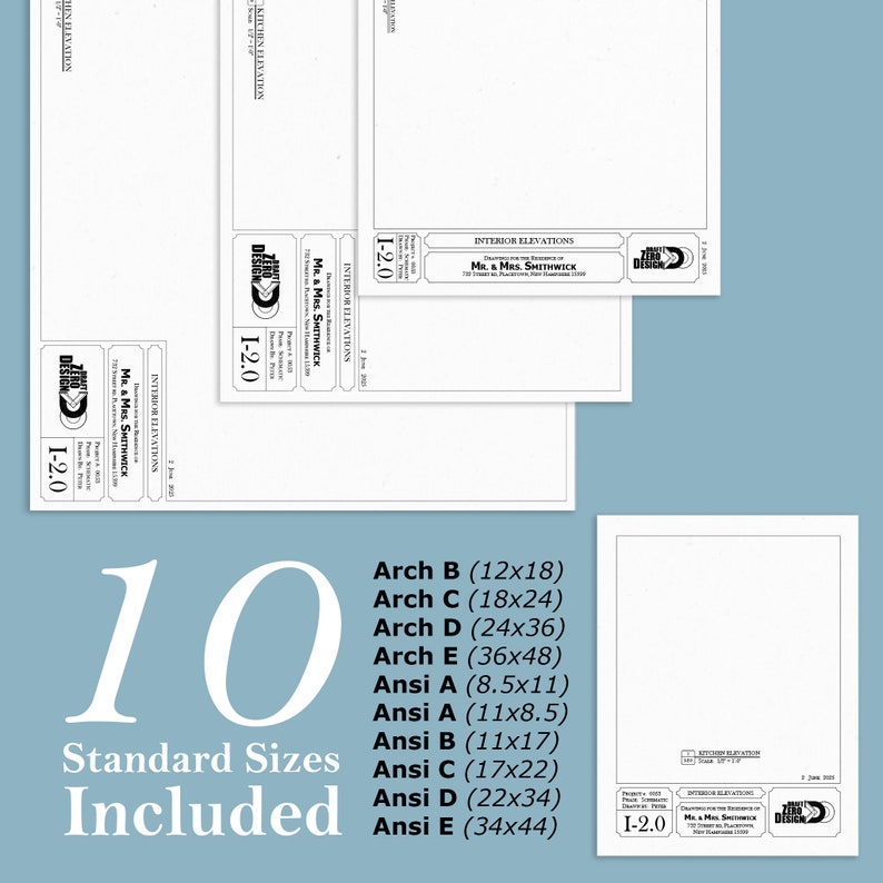 Architectural Title Block Template, Classic Corner Style | Autocad ...