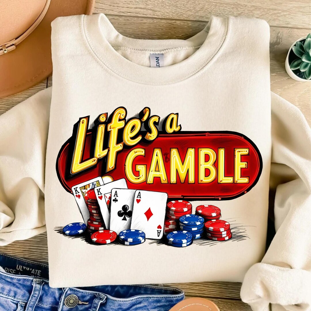 Retro Life's a Gamble Png, Poker Shirt Png, Gambling Prints Png, Vegas Night Shirt, Gambling Art ...