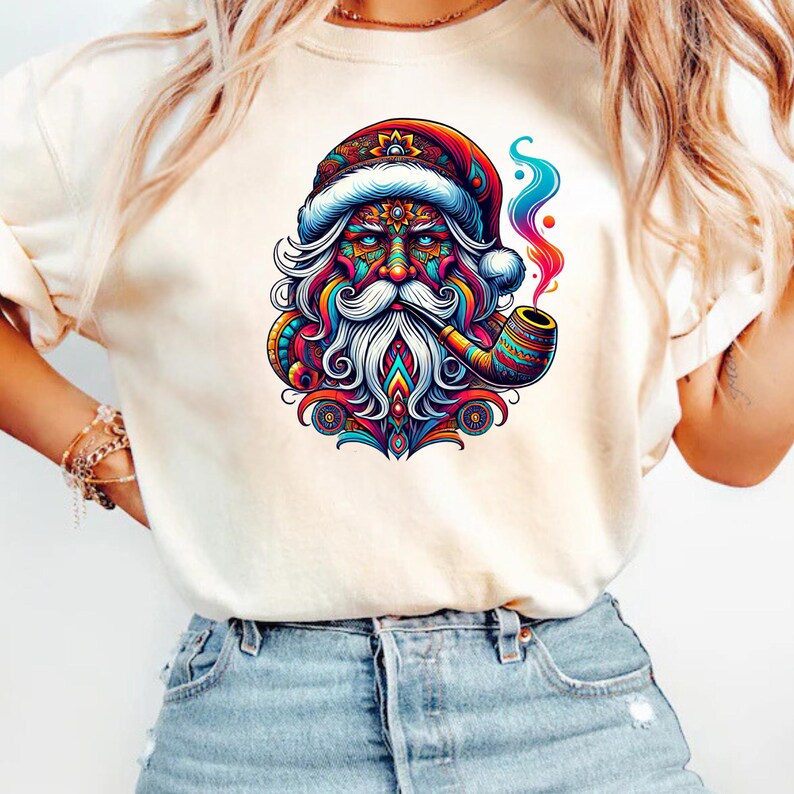 Psychedelic Santa Art, Thug Life Santa Claus, Colorful Santa ...