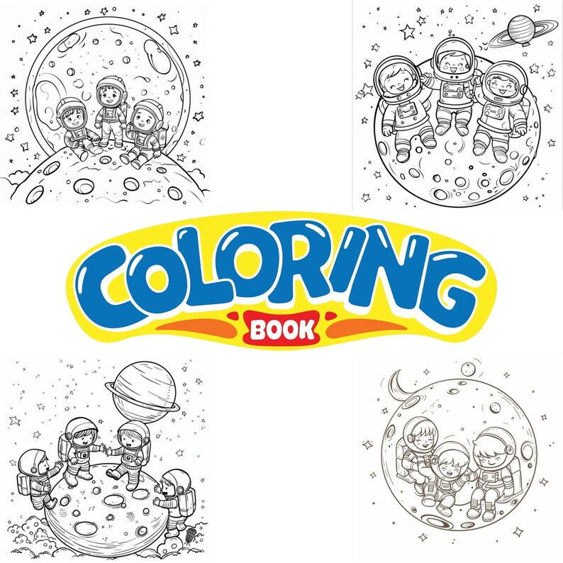 Space Kids Coloring Book Creative Play digital Download-pdf File ...