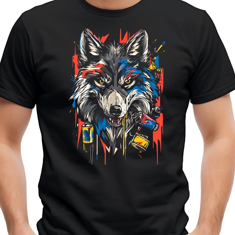 Graffiti Wolf PNG: Urban Art Shirt Design (digital Download) - Etsy