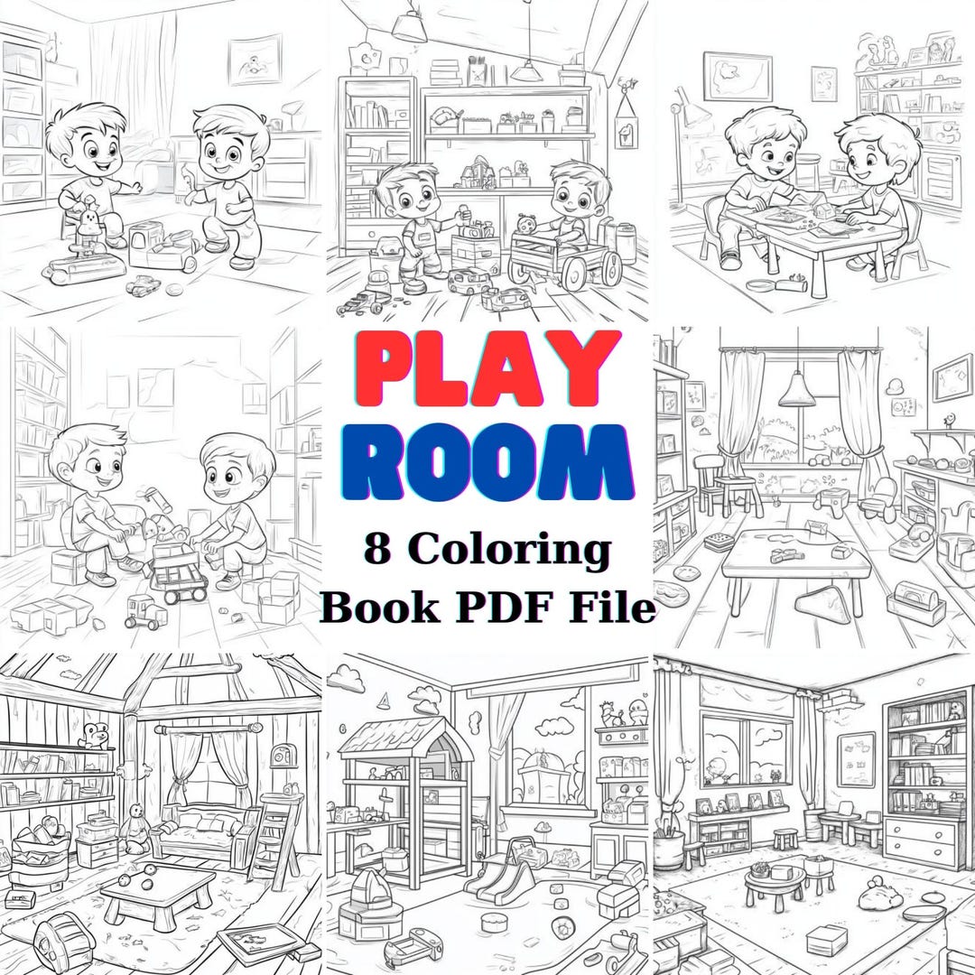 Play Room Coloring Book Creative Play Digital Download PDF File ...