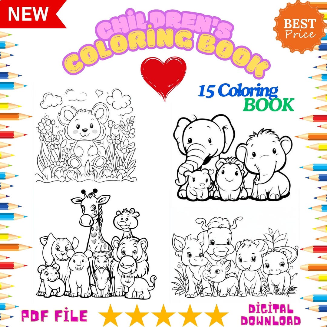 Children's Coloring Book Creative Play digital Download-pdf File ...