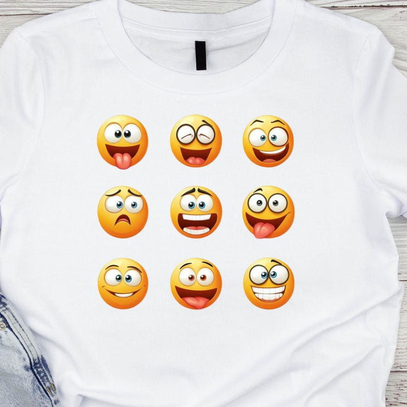 Trendy Emoji Shirt Design Fun, Unique, and Stylish Graphic Tee for ...