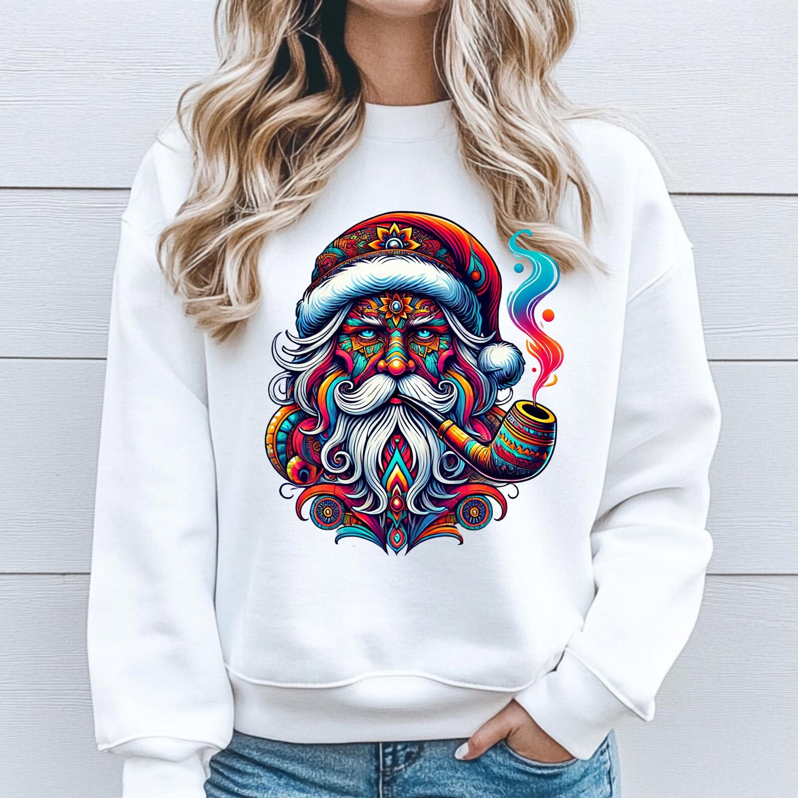 Psychedelic Santa Art, Thug Life Santa Claus, Colorful Santa ...