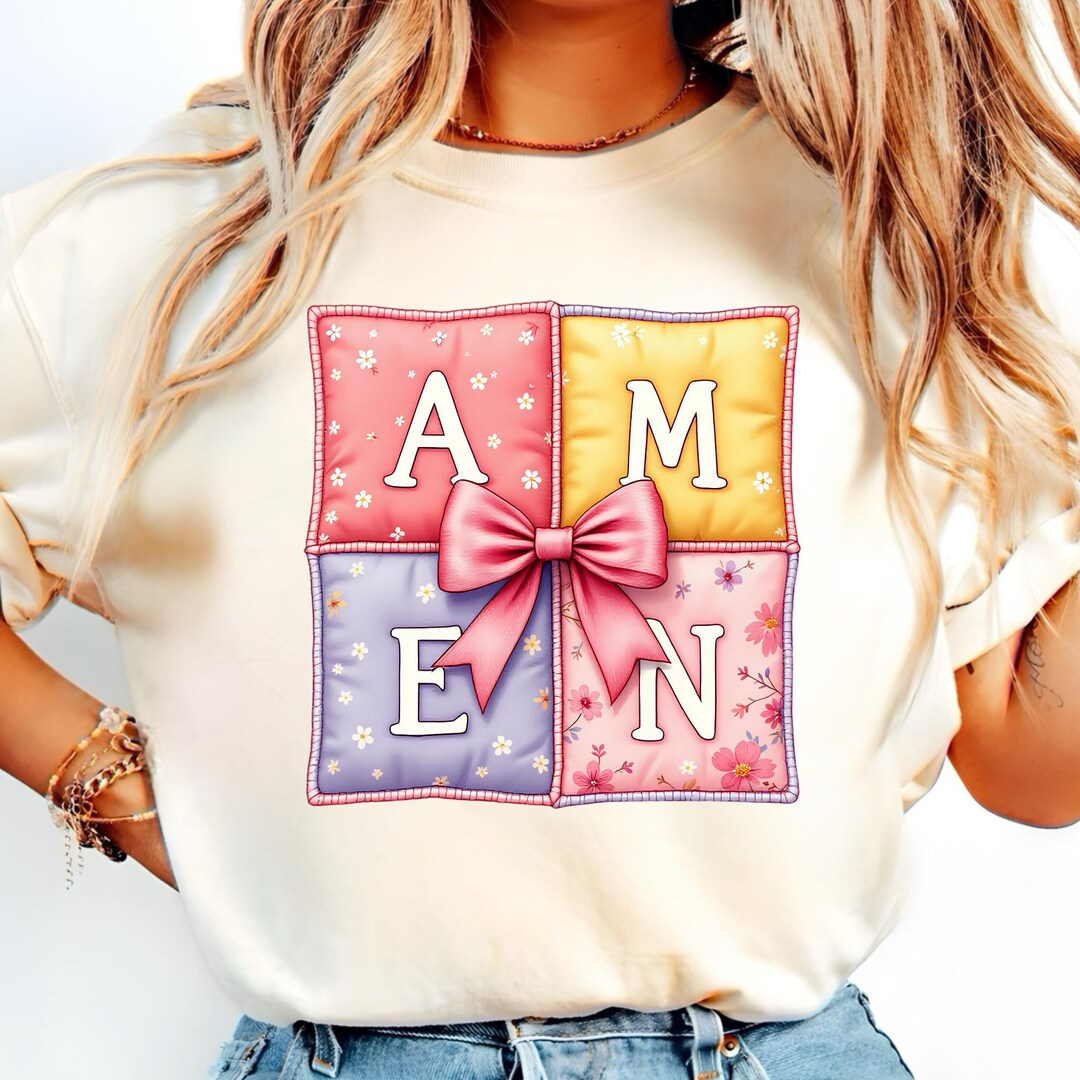 Coquette Amen Gift Png, Retro Amen Png, Faith Shirt Png, Amen Faith ...