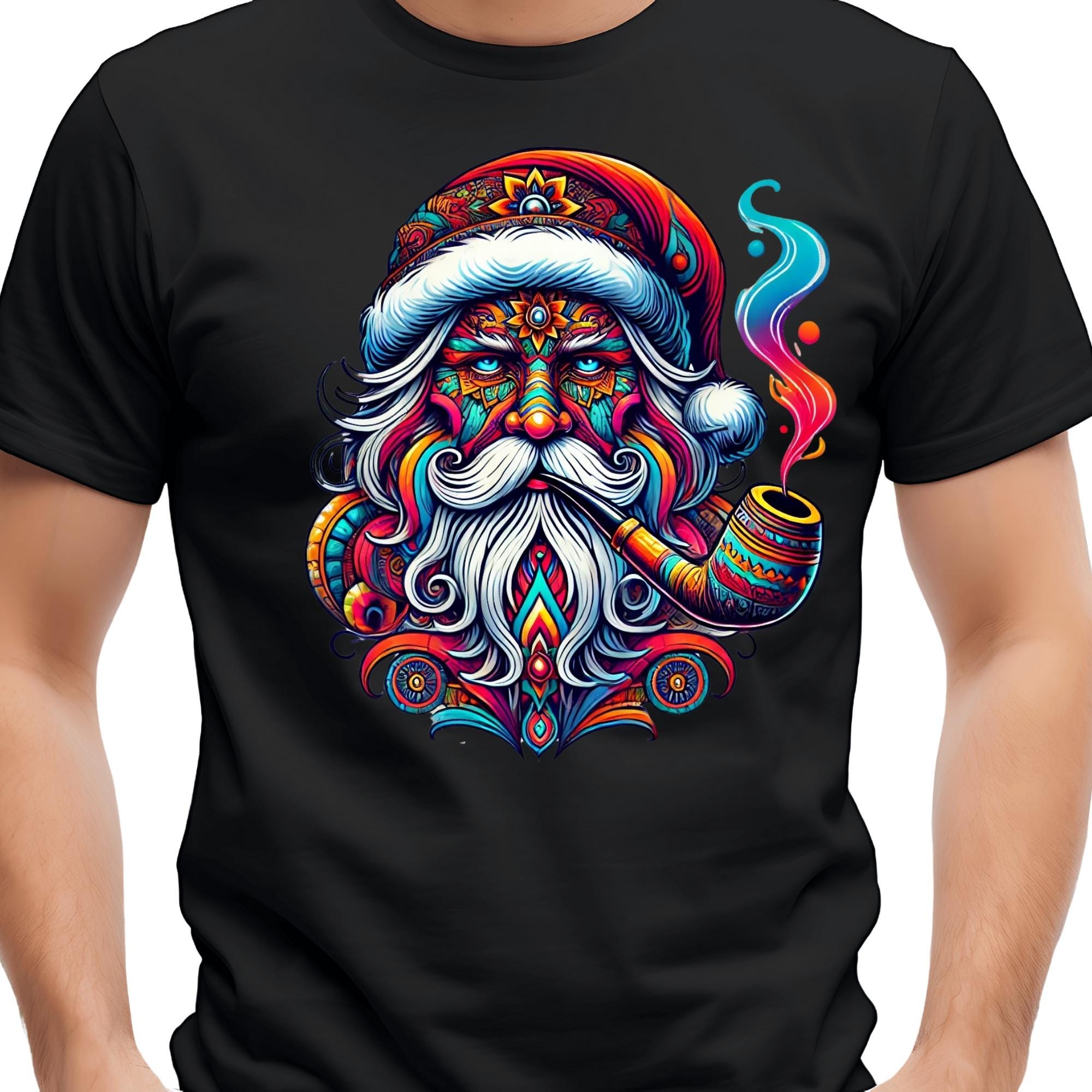 Psychedelic Santa Art, Thug Life Santa Claus, Colorful Santa ...