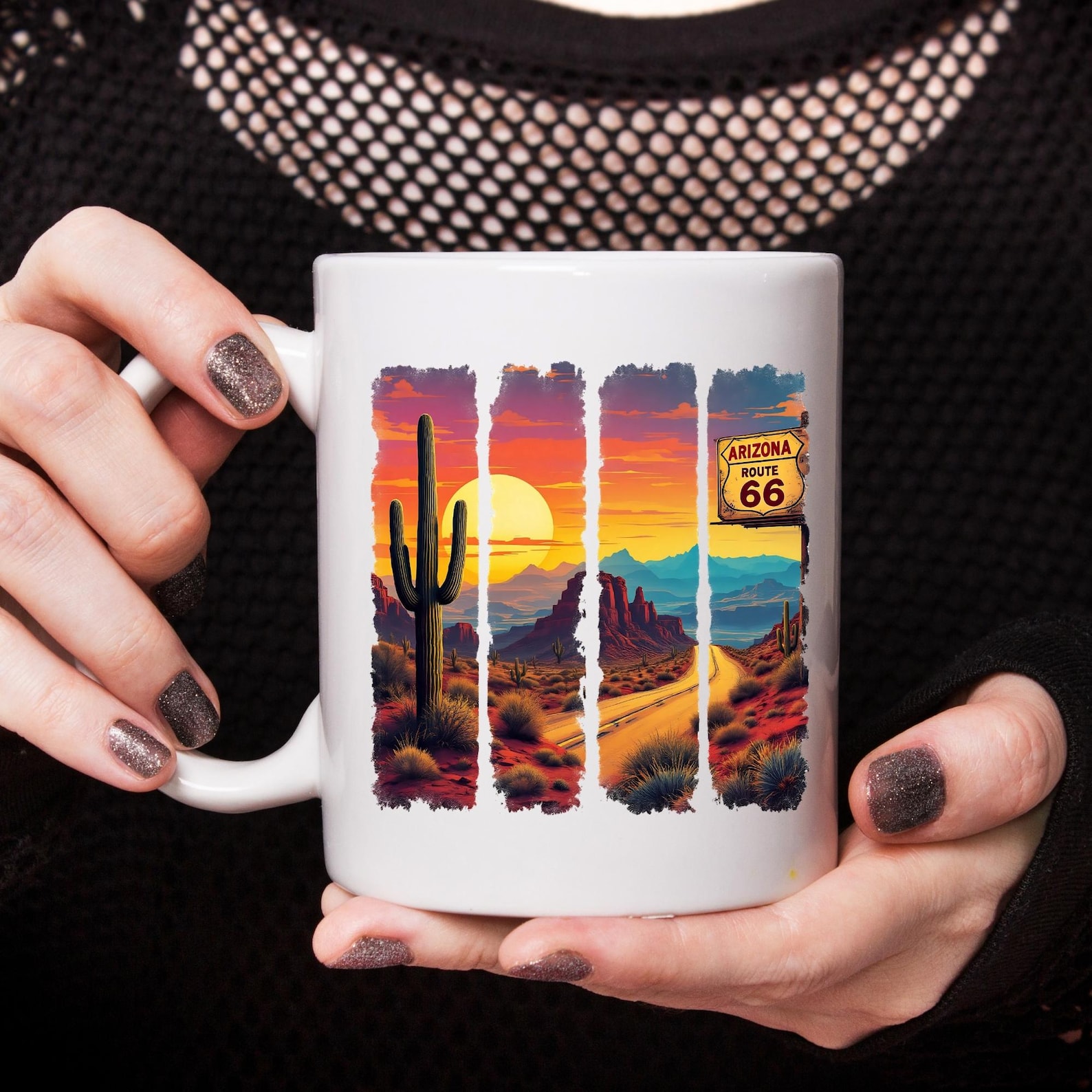 Vintage Arizona Route 66 PNG: Retro Western Design (digital Download ...
