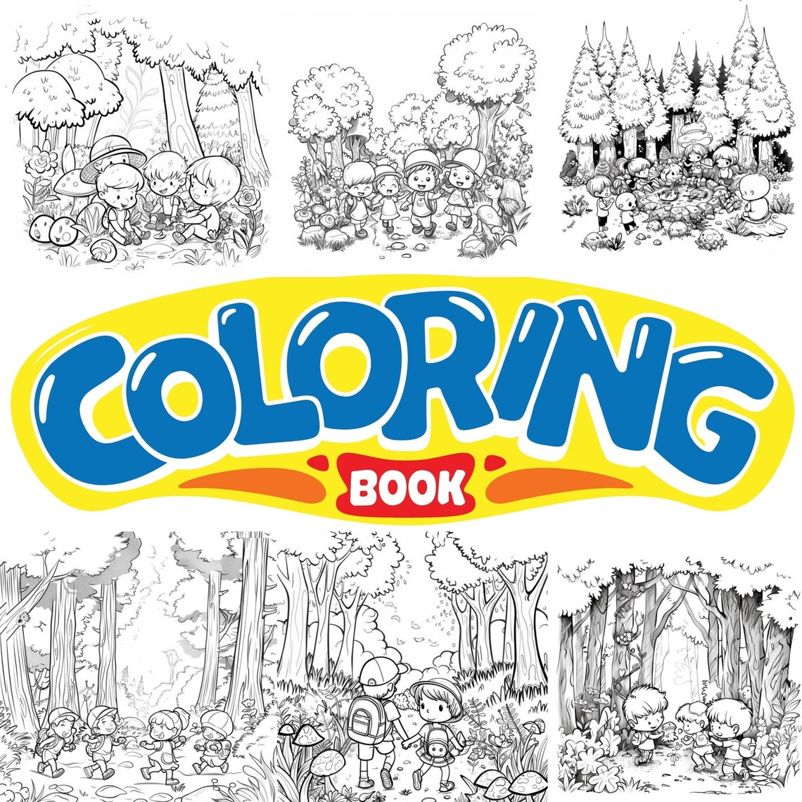 Forest Kids Coloring Book Creative Play digital Download-pdf File ...