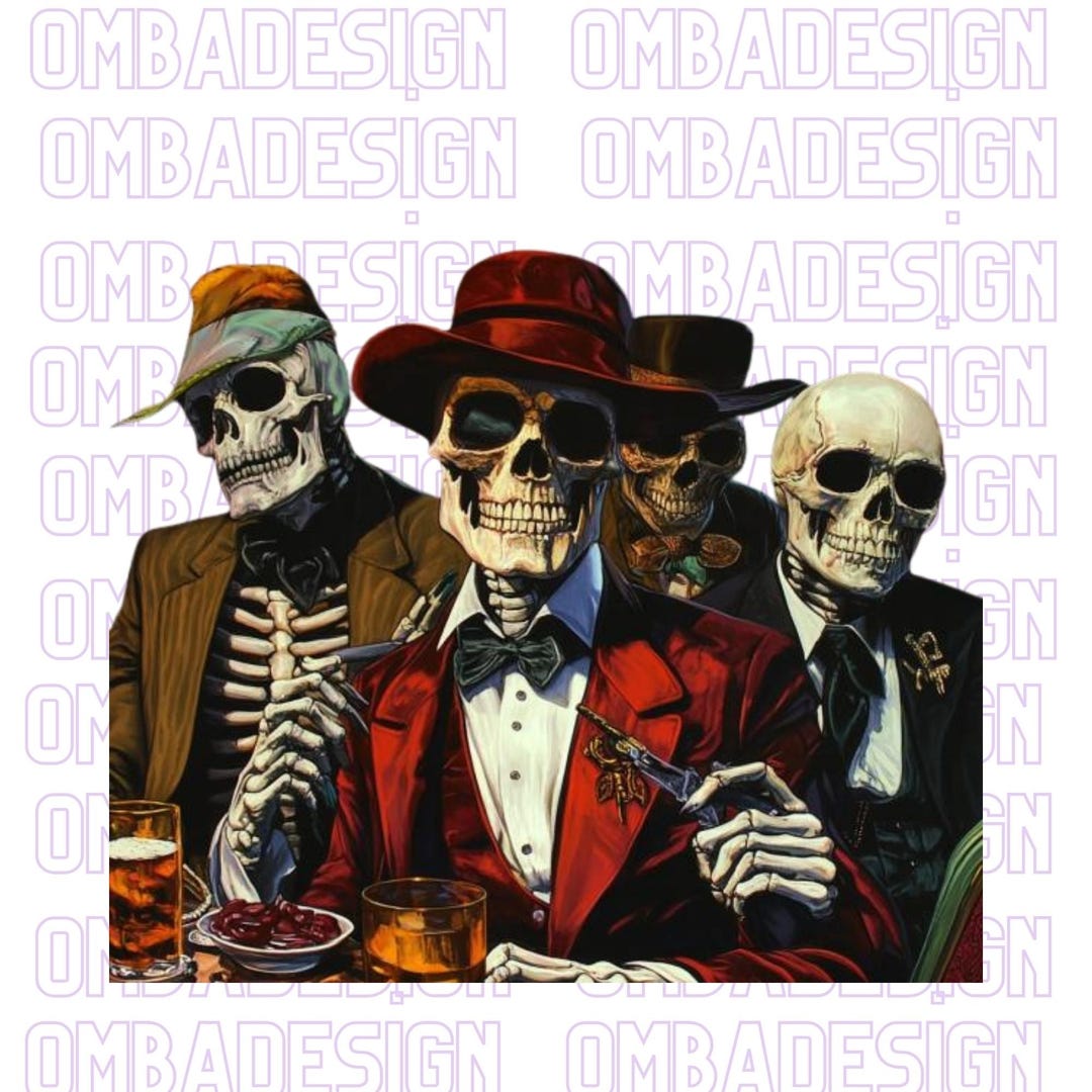 Gangster Skeleton T-shirt PNG download Sublimation Designs digital ...