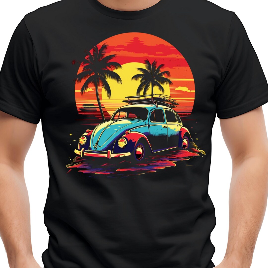 Retro Sunset Beetle Car PNG: Surf Beach Design (digital Download) - Etsy