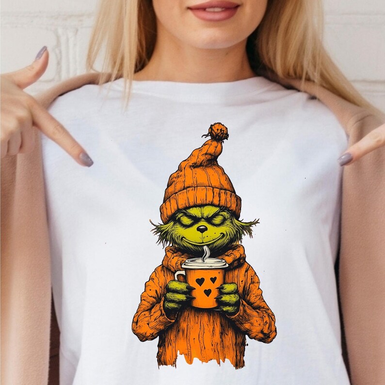 Grinch Wearing Orange Design, PNG, Merry Christmas Png, Christmas ...