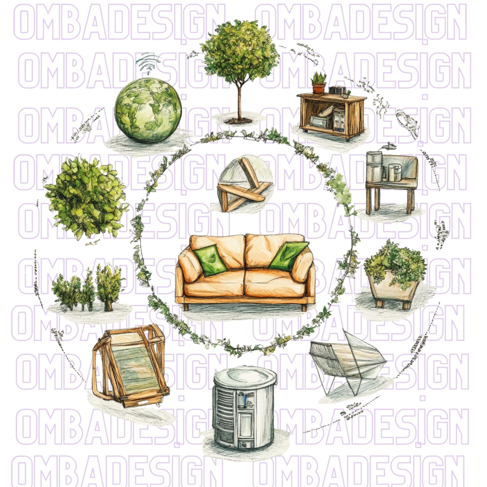 Sustainable Living Illustration: Eco-friendly Home Decor (digital Print ...