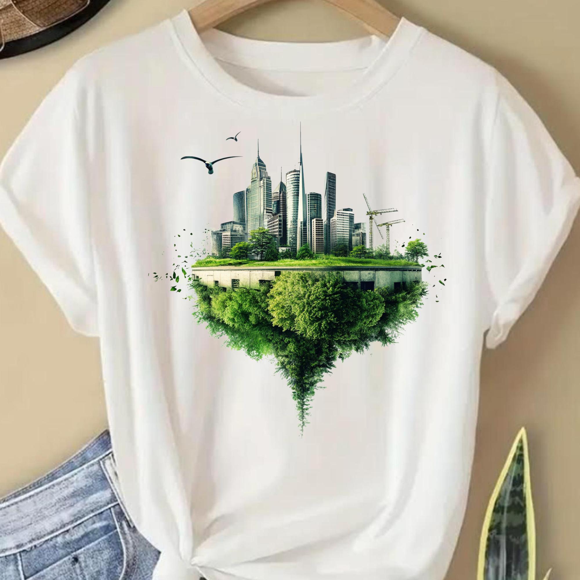 Floating Eco City Illustration - Sustainable Urban Design With Green ...