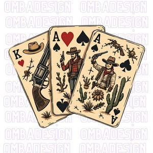 Western Poker Png, Cowboy Card Design, Wild West Playing Cards, Vintage ...