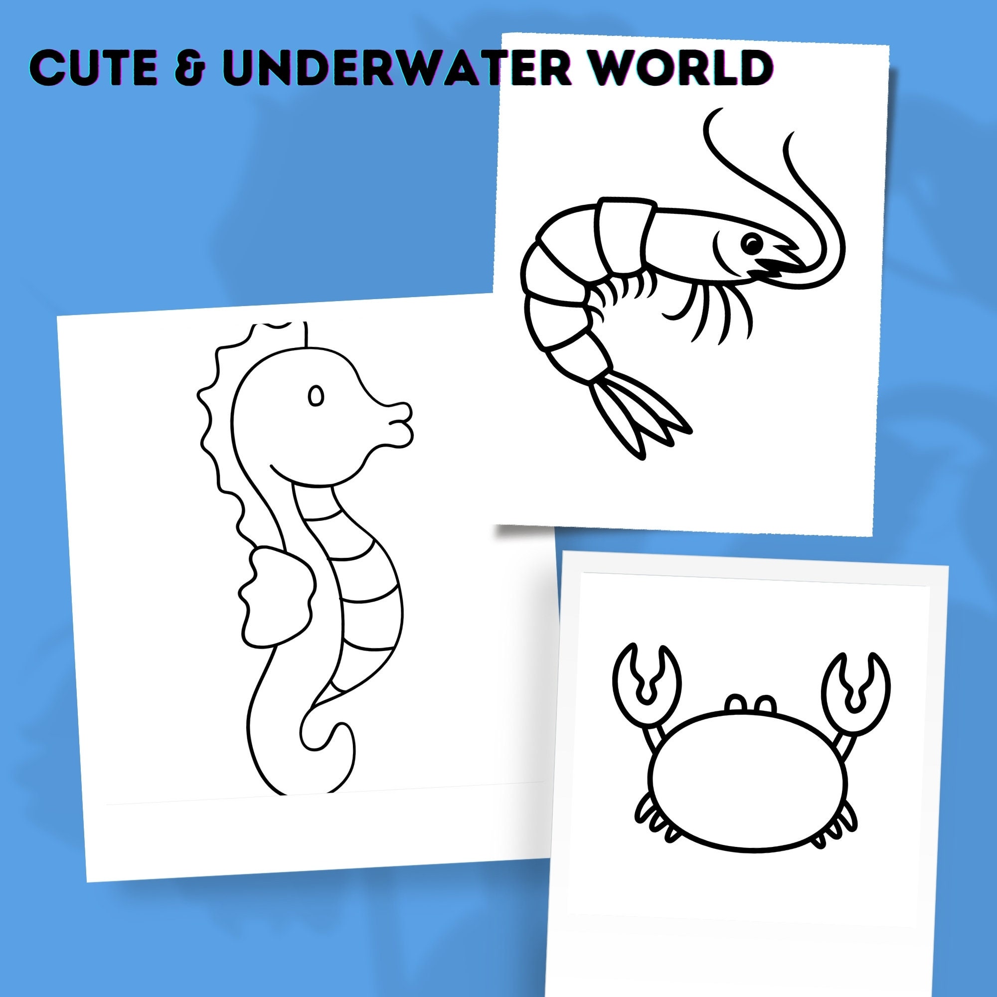 Cute Water Animals Coloring Book Coloring Book Coloring Book for Kids ...