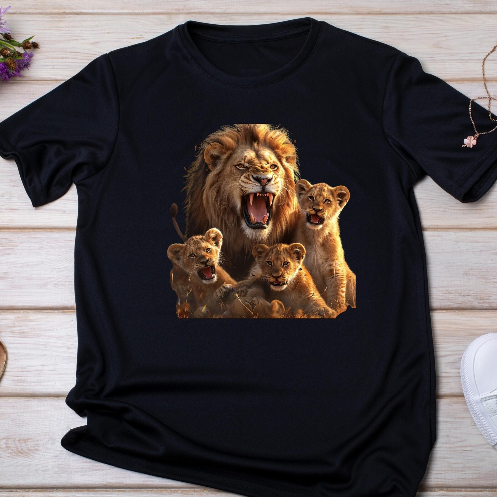 King and Cubs Png t-shirt Lion Design animal Print Tee Download ...