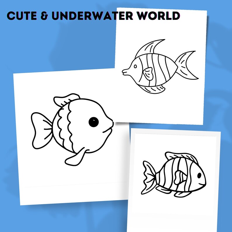 Cute Water Animals Coloring Book Coloring Book Coloring Book for Kids ...