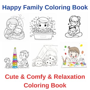 Happy Family Coloring Book - Creative Play -digital Download-pdf File ...