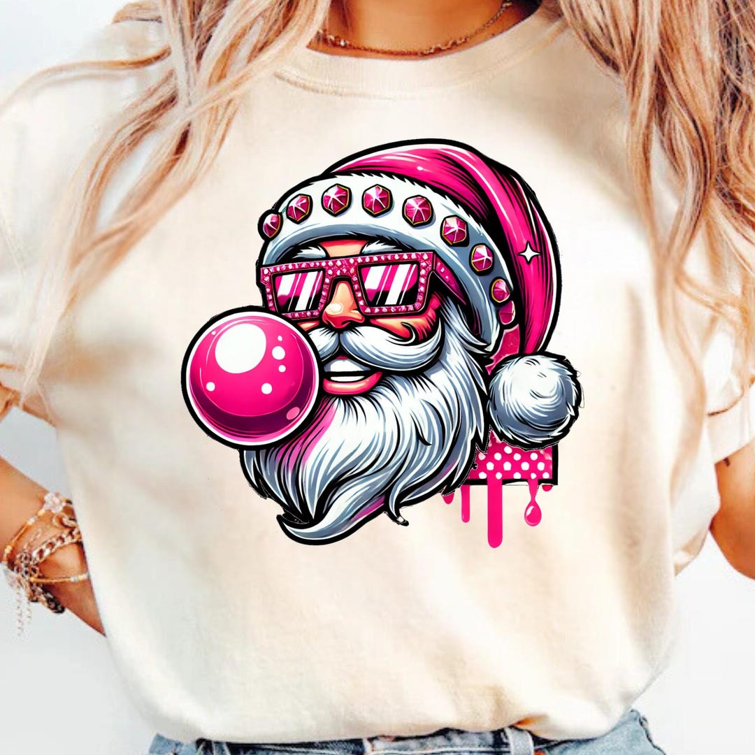 Cool Santa Blowing Pink Gum, Thug Life Santa Claus, Christmas Santa ...