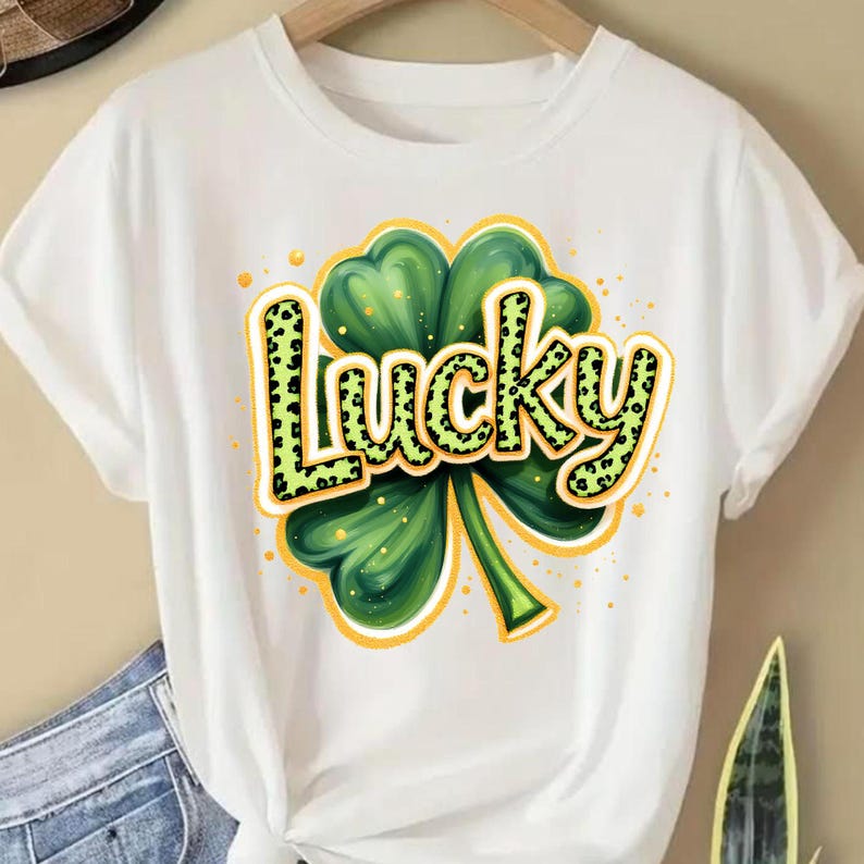 Lucky Leopard Shamrock PNG, St Patricks Day Sublimation Design (digital ...