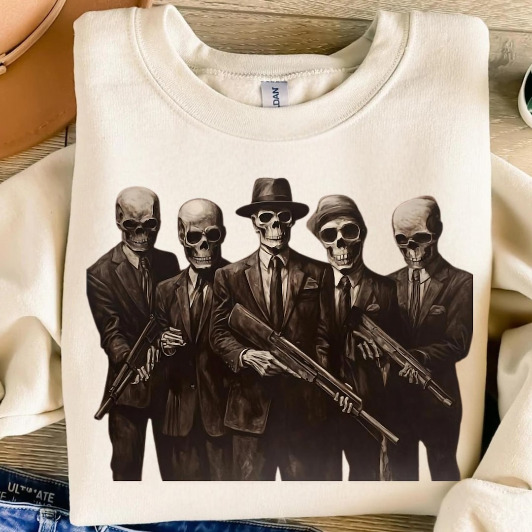 Gangster Skeleton Mafia T-shirt - PNG -download Sublimation Designs ...