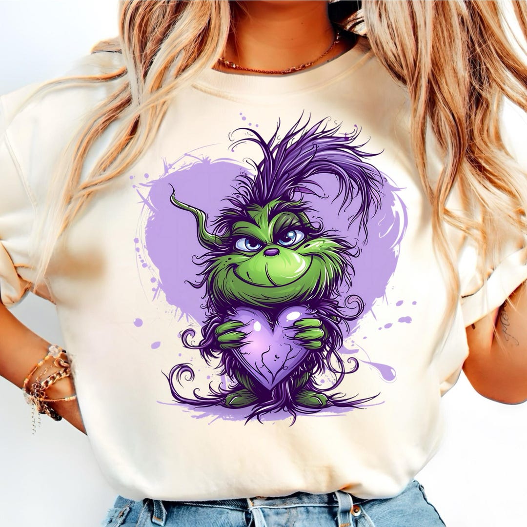 Love Grinch Png, Cute Grinch Png, Valentine Grinch Png, Purple Grinch ...