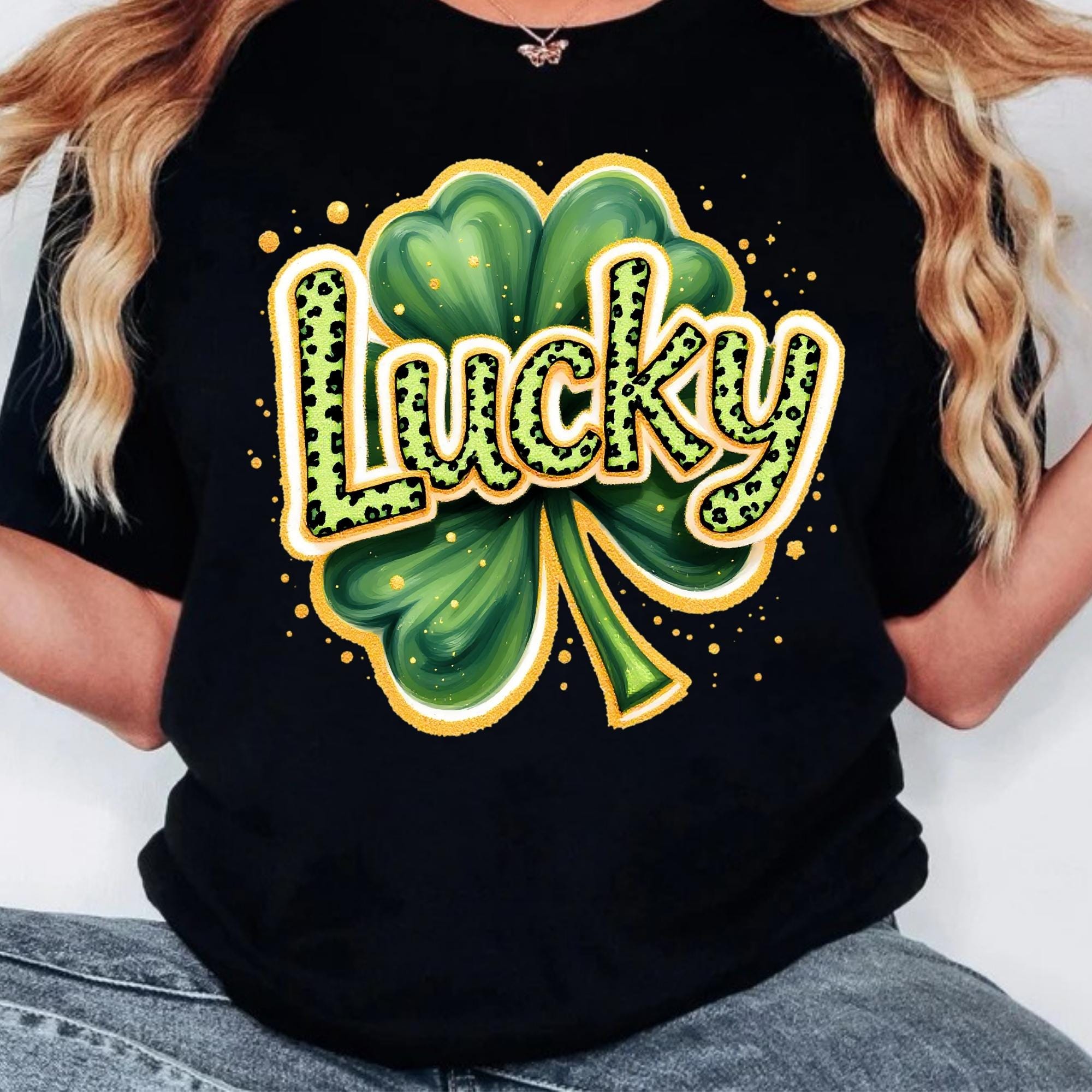 Lucky Leopard Shamrock PNG, St Patricks Day Sublimation Design (digital ...