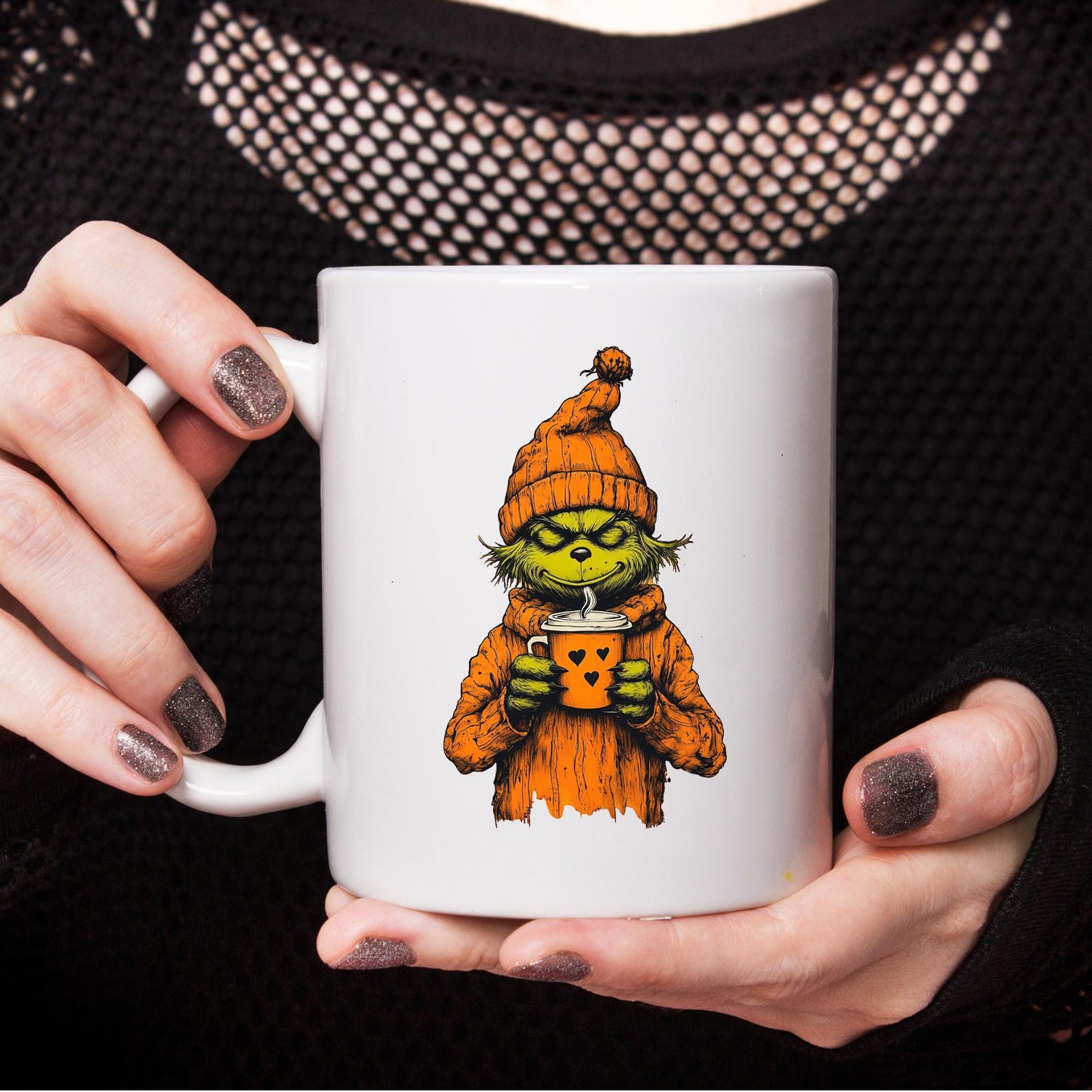 Grinch Wearing Orange Design, PNG, Merry Christmas Png, Christmas ...