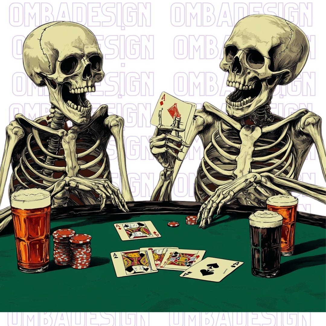 Halloween Skeleton Poker PNG: Casino Shirt Design (digital Download) - Etsy