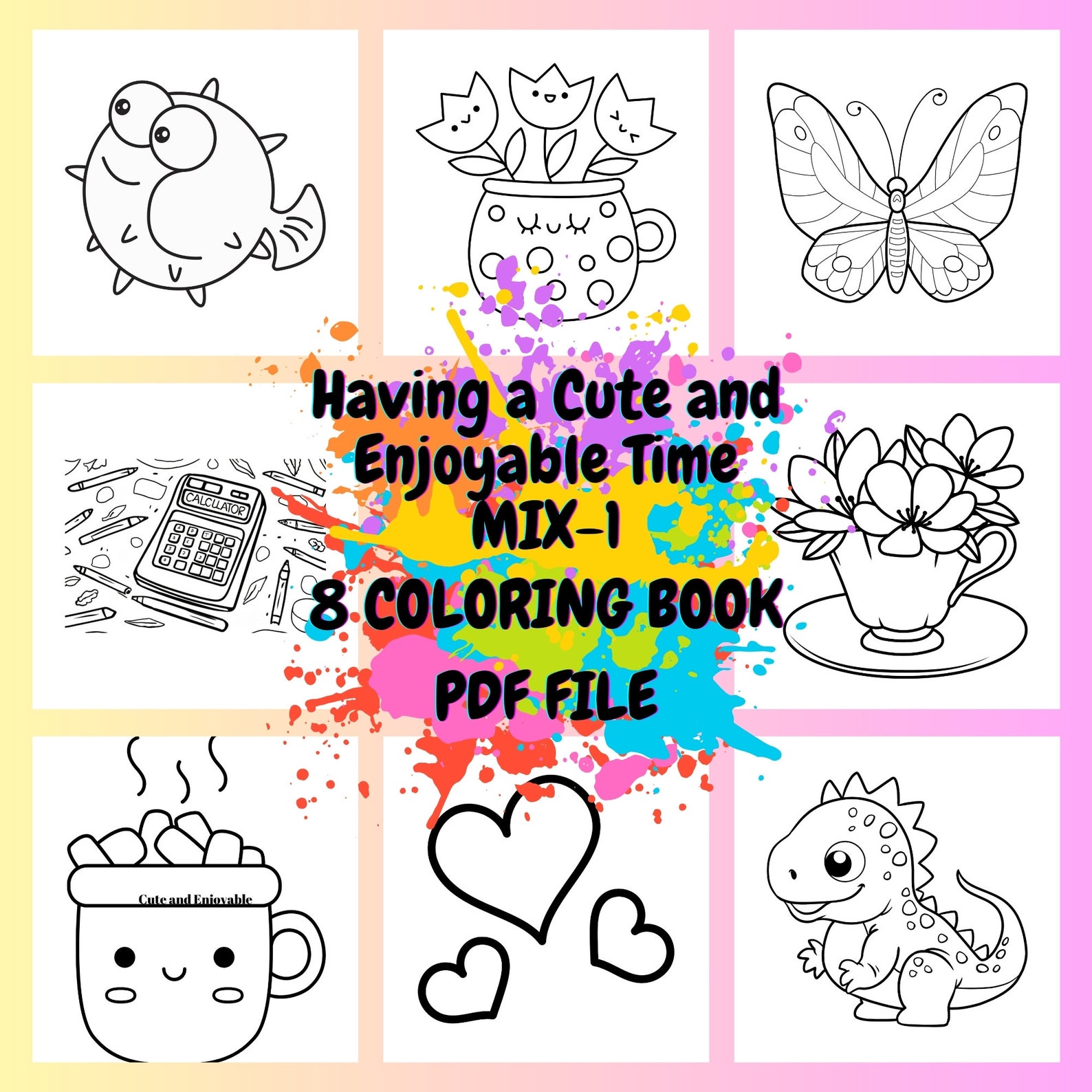 Cute and Fun Times Mix-1 Coloring Book Coloring Book for Kids Child ...