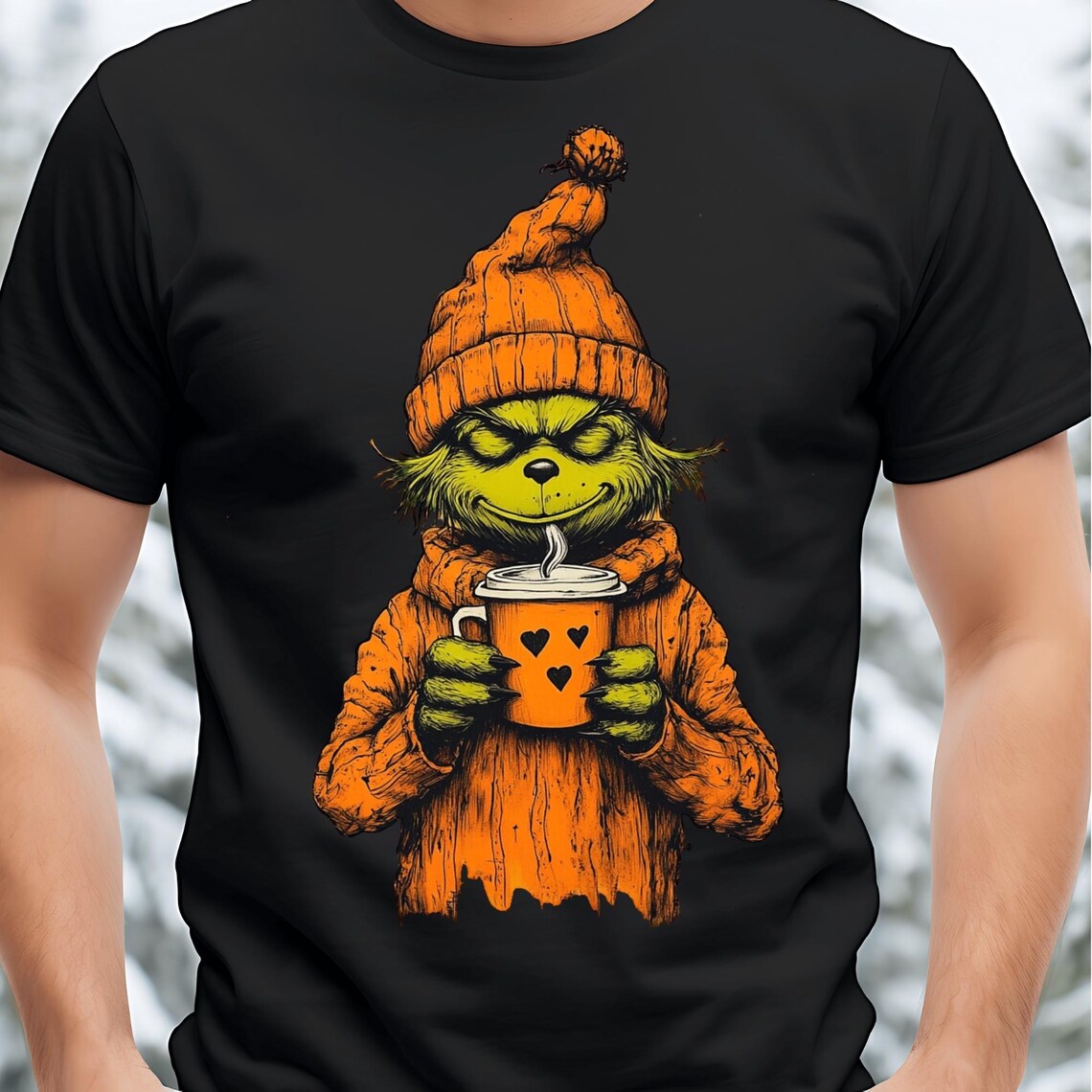 Grinch Wearing Orange Design, PNG, Merry Christmas Png, Christmas ...