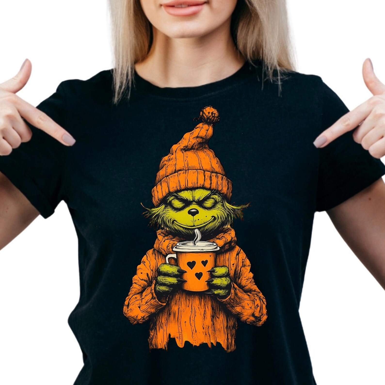 Grinch Wearing Orange Design, PNG, Merry Christmas Png, Christmas ...