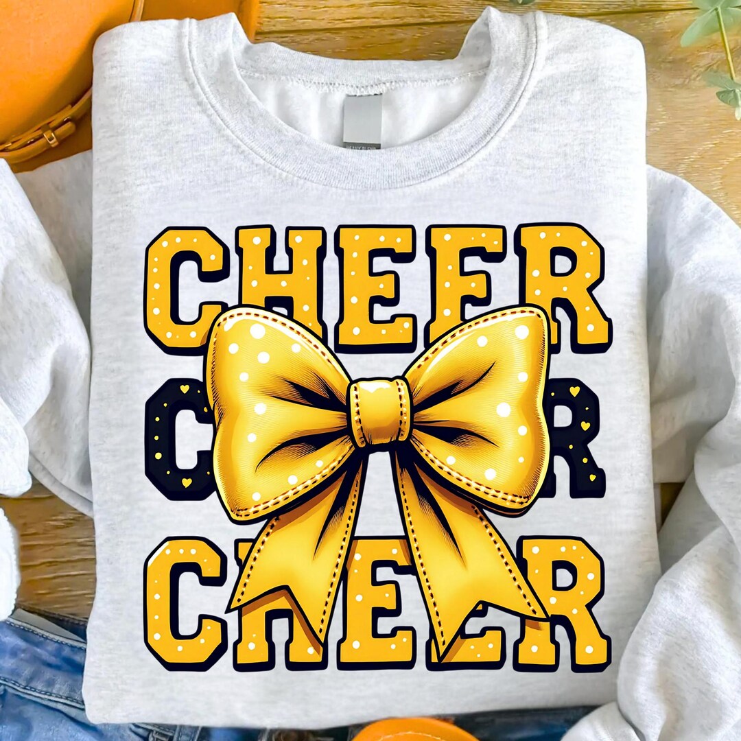 Cheer Png, Cheer Bow Png, Cheer Mom Png, Cheer Squad Png, Yellow Cheer ...