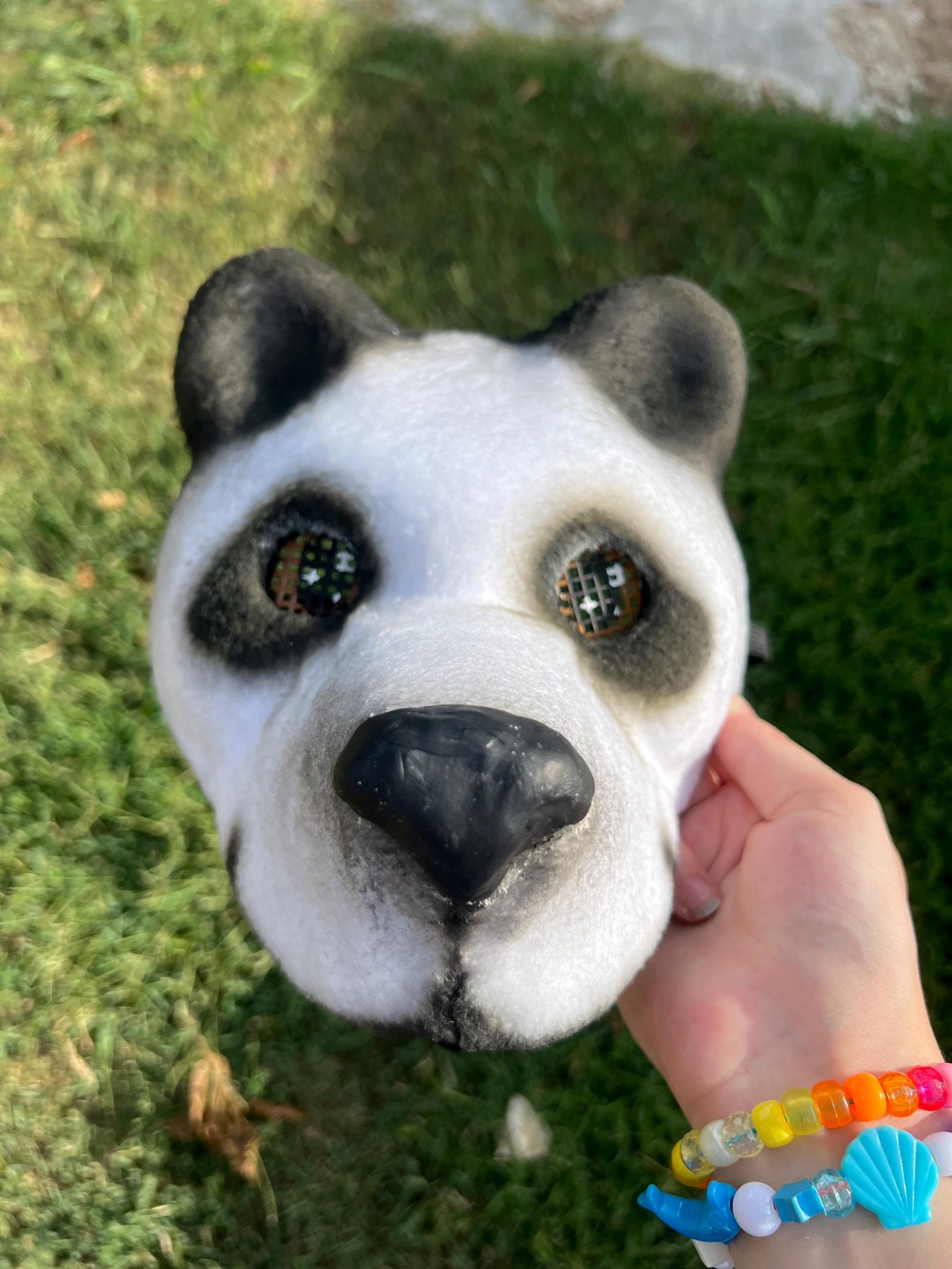Panda Mask Adjustable Elastic Band Therian Dress-up Halloween Kids ...