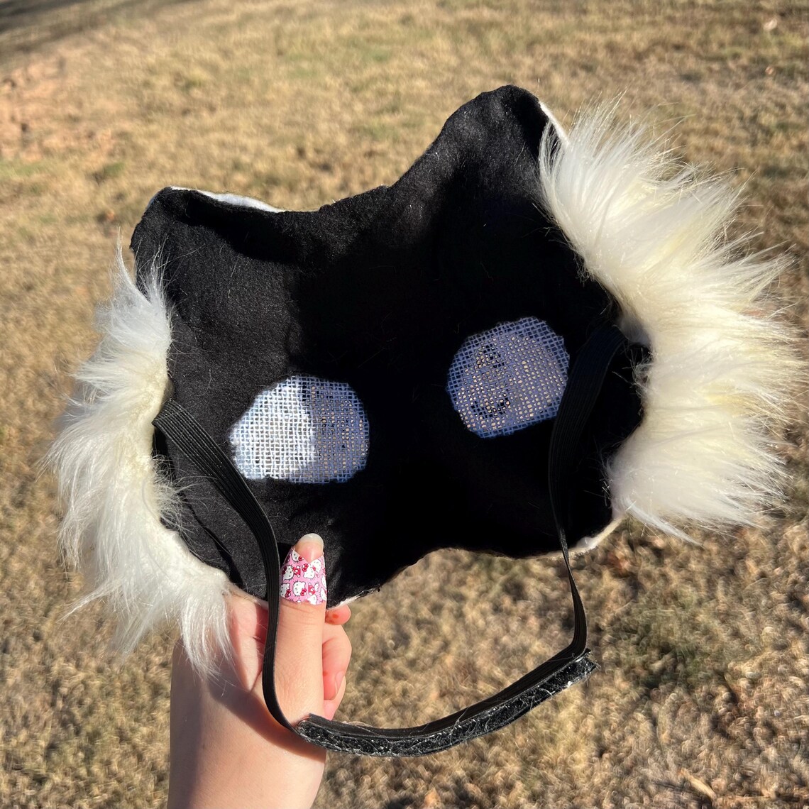 Siamese Cat Mask Adjustable Elastic Band Therian Dress-up Halloween ...