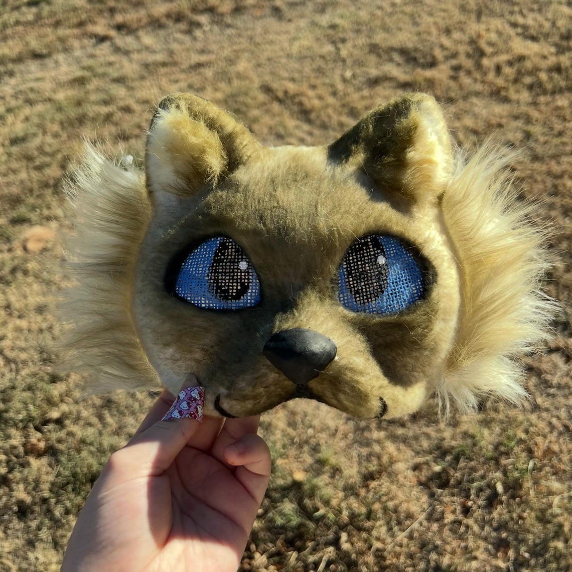 Siamese Cat Mask Adjustable Elastic Band Therian Dress-up Halloween ...