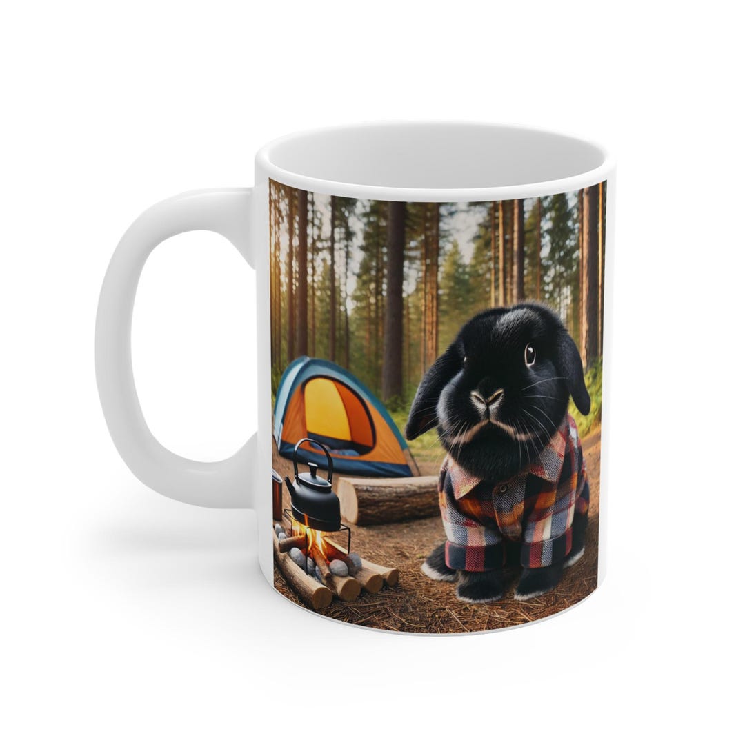 Black Tort Holland Lop Bunny Mug | Cute Rabbit Lover Gift | Ceramic ...