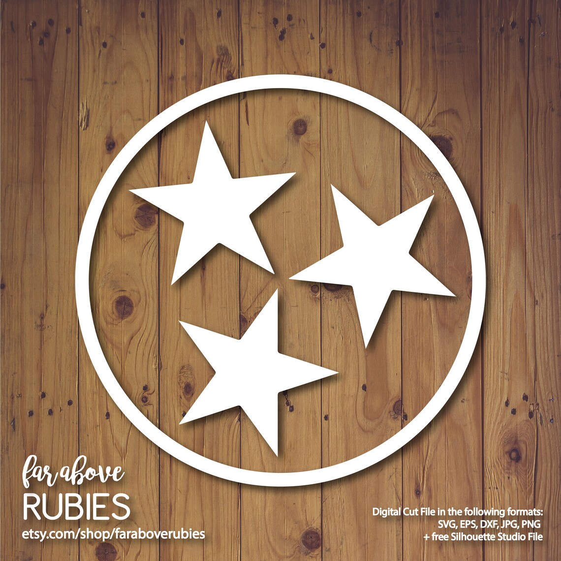 Tristar State of Tennessee TN Tri-Star SVG EPS dxf png jpg | Etsy