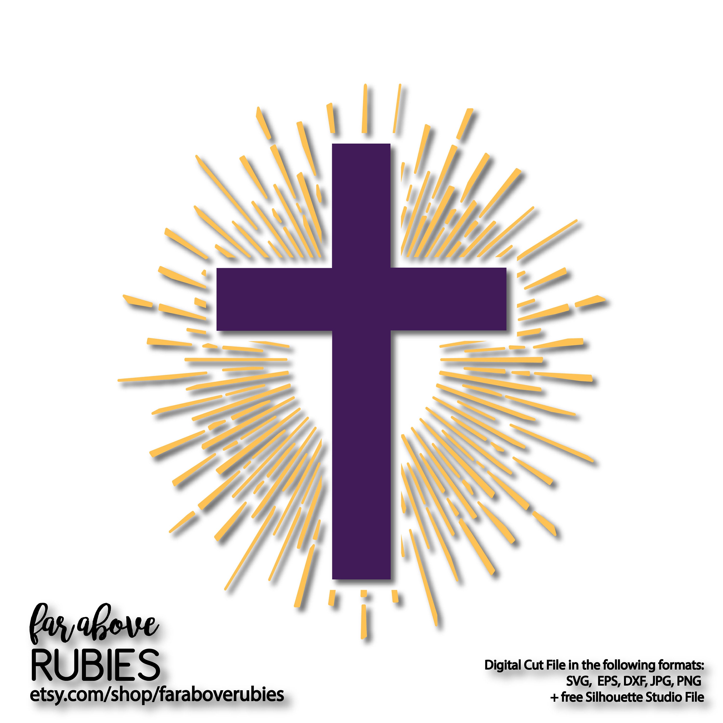 Easter SVG Cross Sun Rays SVG eps dxf png jpg digital cut | Etsy