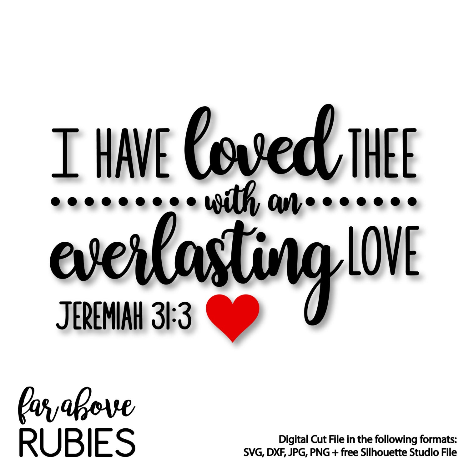 Everlasting Love Valentine's Bible Verse Jeremiah 31:3 | Etsy