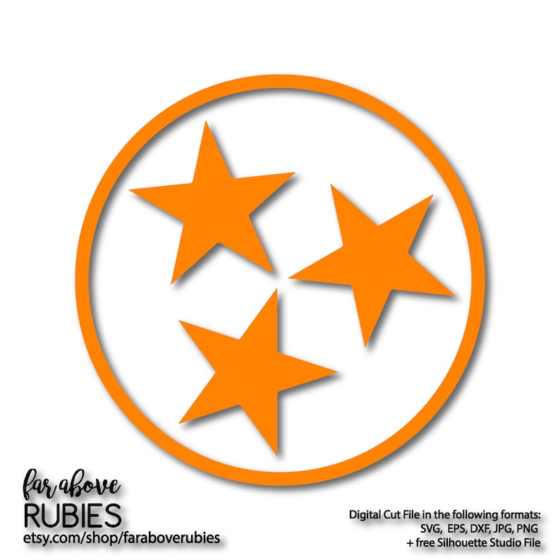Tristar State of Tennessee TN Tri-Star SVG EPS dxf png jpg | Etsy