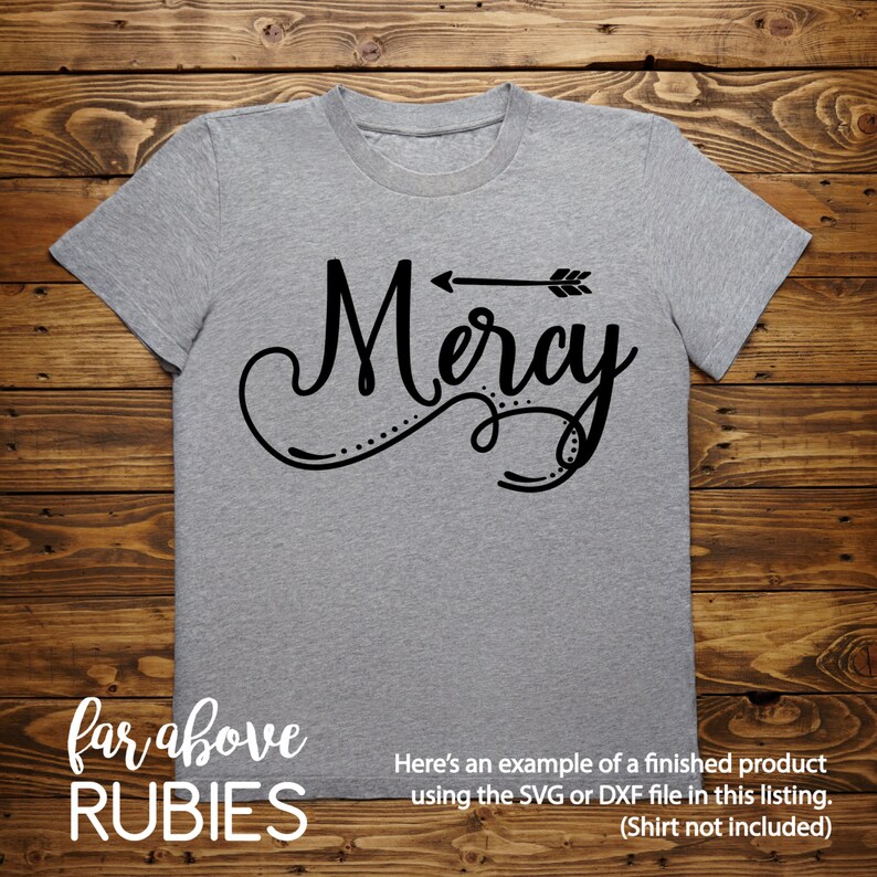 Mercy Word Art with Arrow SVG DXF png jpg digital cut | Etsy