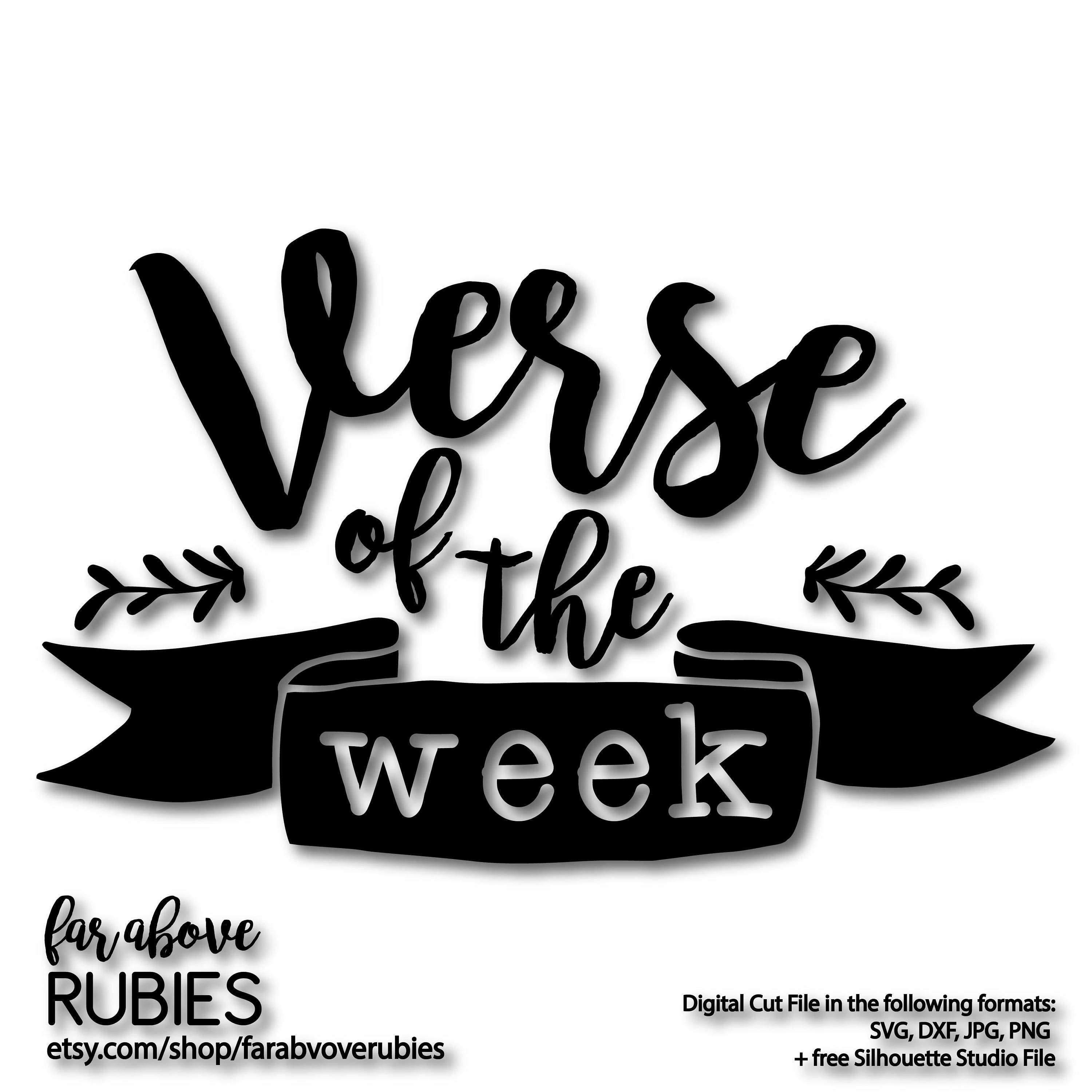 Bible Scripture Verse of the Week with Banner SVG EPS dxf | Etsy