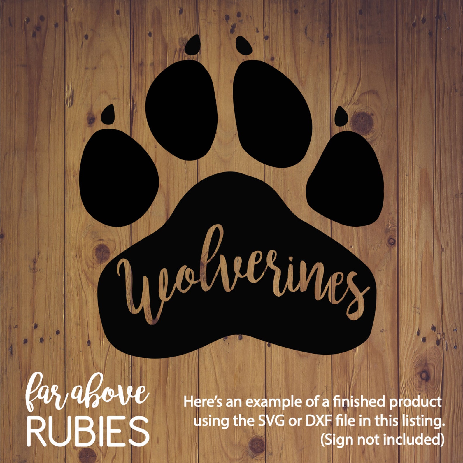 Wolverines Paw Print SVG & DXF Digital cut file for Silhouette | Etsy