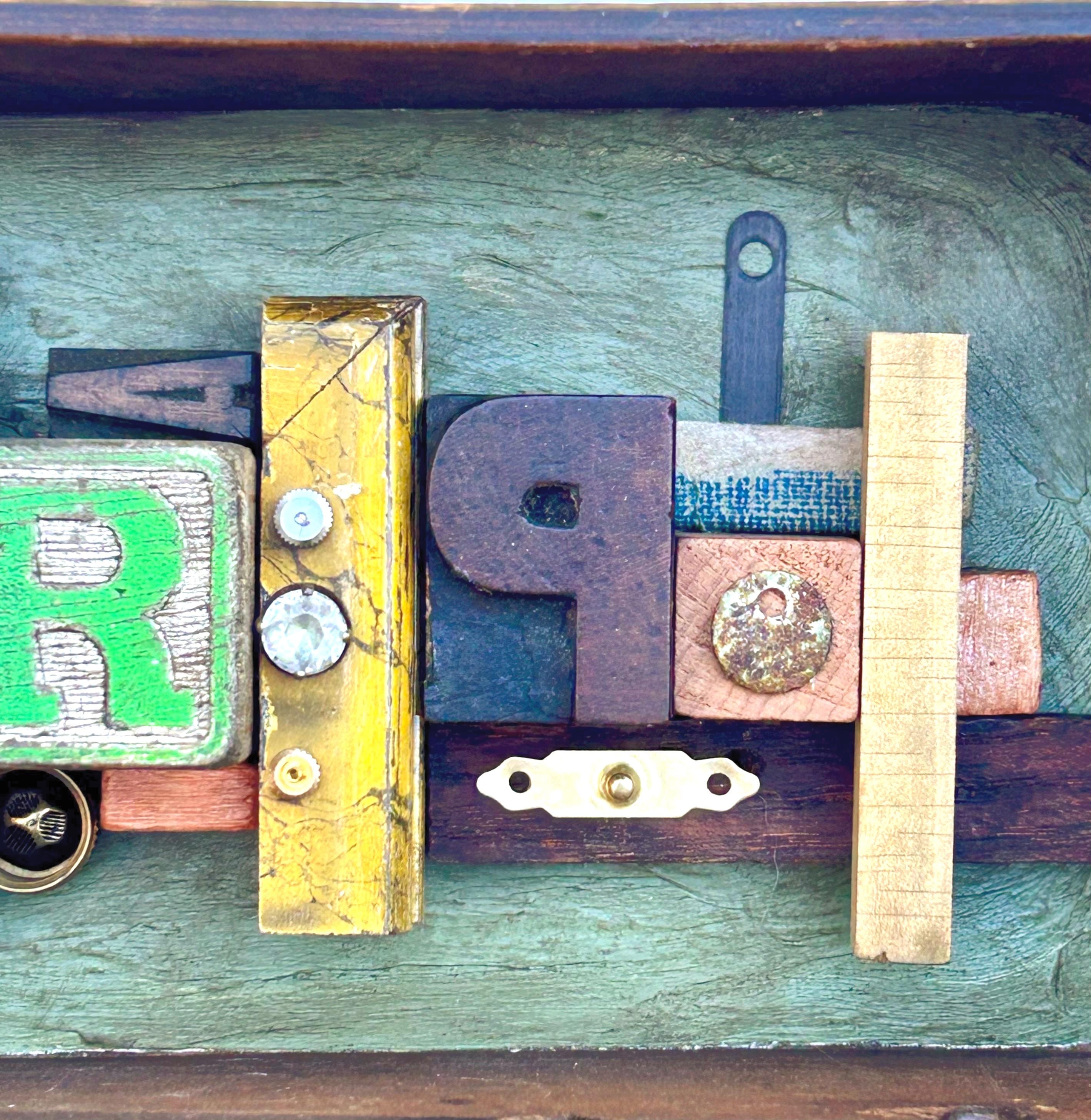 Funky Assemblage Art: Found Object Collage in Sewing Drawer - Etsy