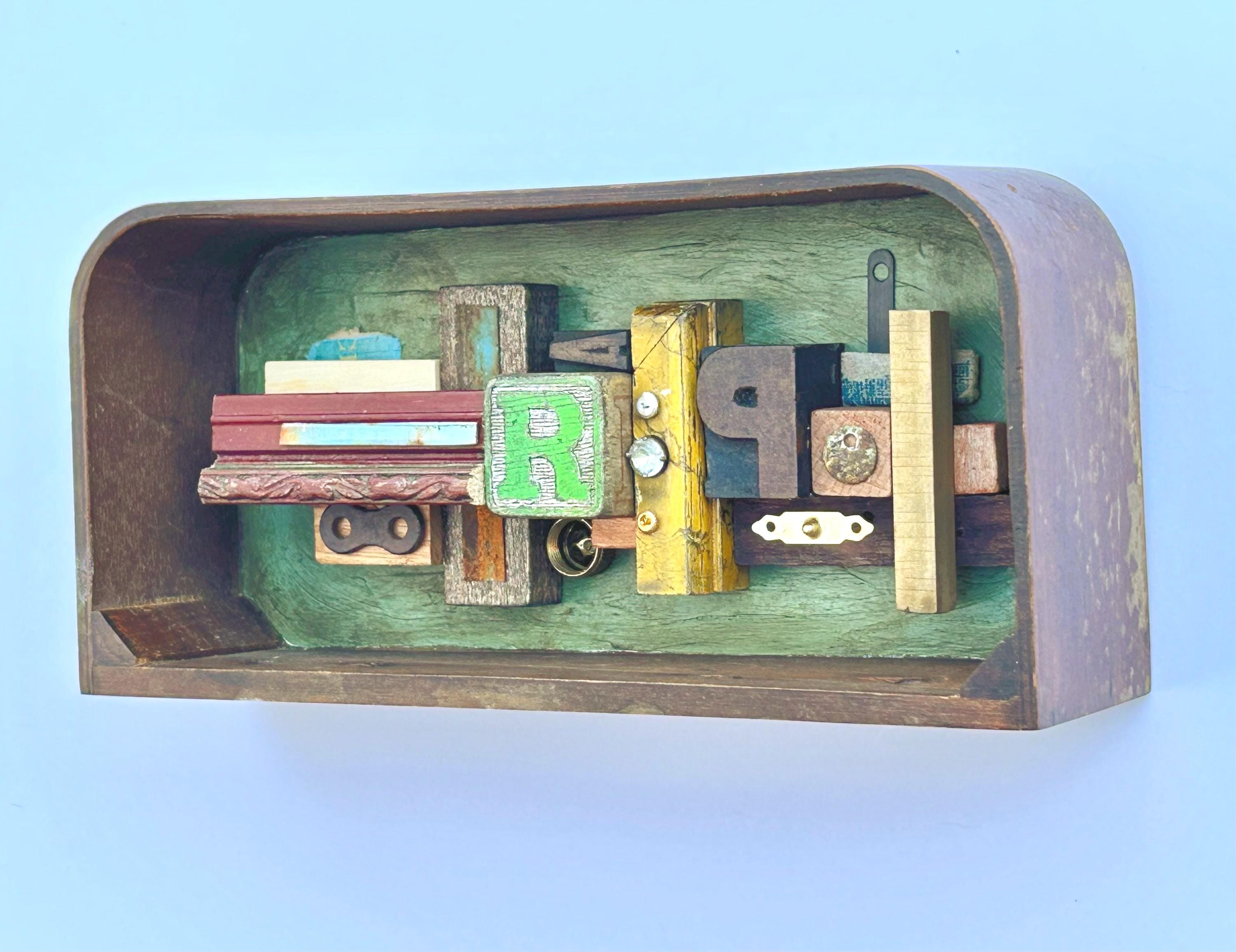 Funky Assemblage Art: Found Object Collage in Sewing Drawer - Etsy